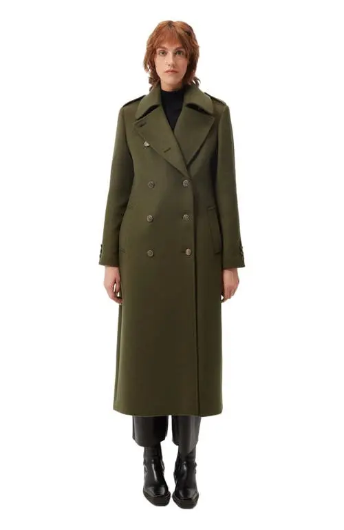 Gobi Cashmere Double-breasted Coat - Avocado