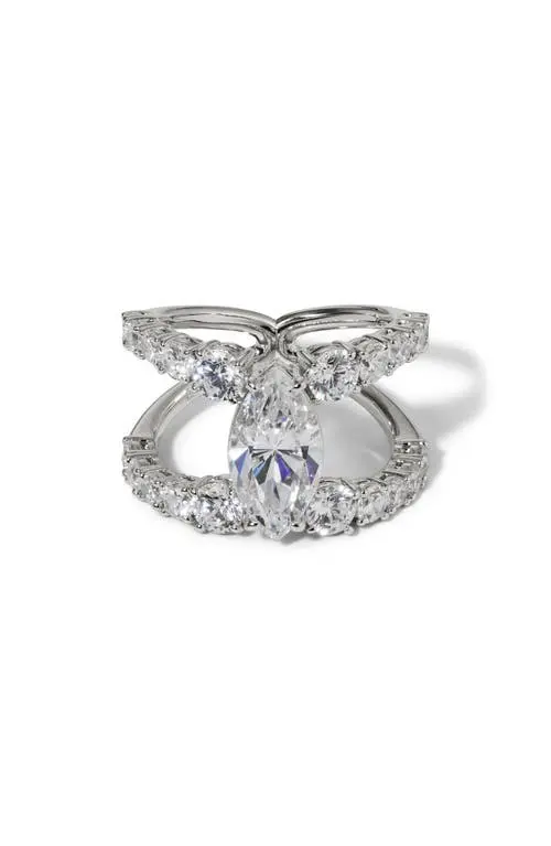 Nadri Everleigh Cubic Zirconia Open Ring - Rhodium
