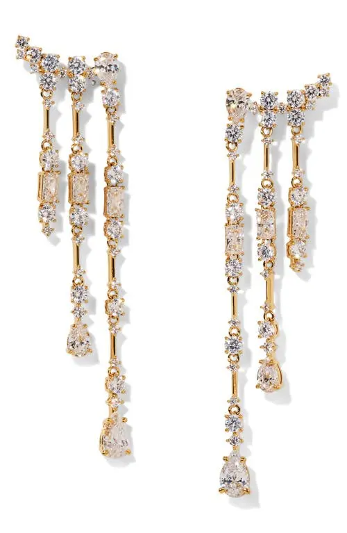Nadri Everleigh Cubic Zirconia Fringe Earrings - Gold