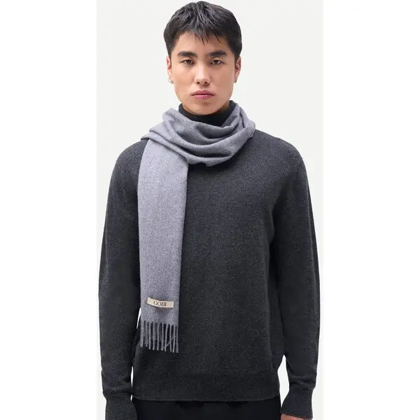 GOBI MONGOLIAN CASHMERE Cashmere Woven Scarf - Dim Gray