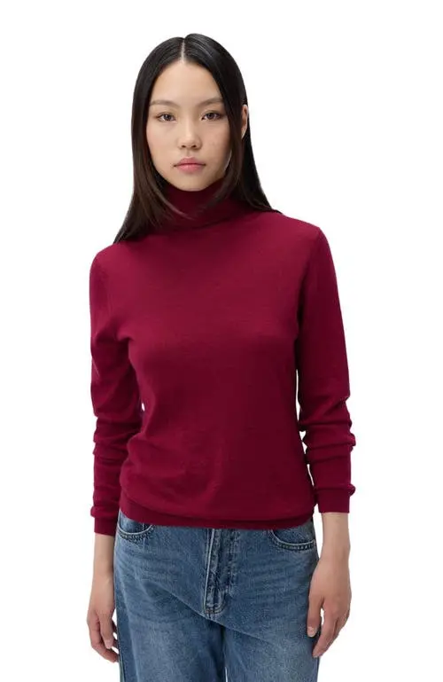 Gobi Cashmere Cashmere Silk Turtleneck Sweater - Bordeaux