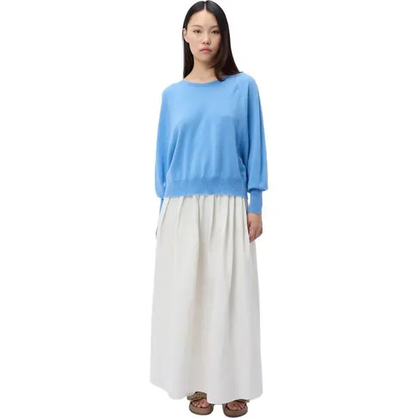 GOBI MONGOLIAN CASHMERE Relaxed Fit Cashmere Crewneck Sweater - Azure Blue