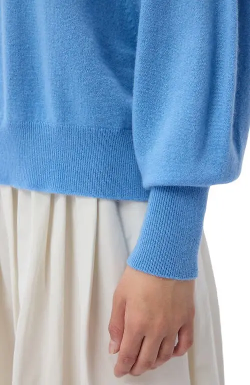 GOBI MONGOLIAN CASHMERE Relaxed Fit Cashmere Crewneck Sweater - Azure Blue