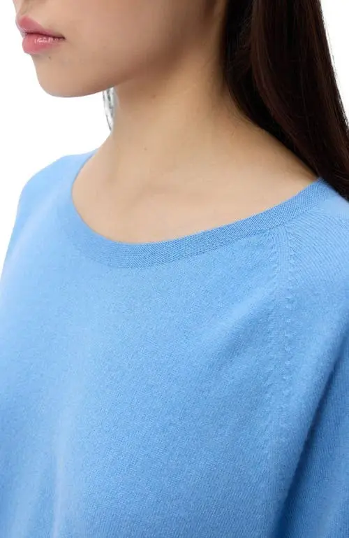GOBI MONGOLIAN CASHMERE Relaxed Fit Cashmere Crewneck Sweater - Azure Blue