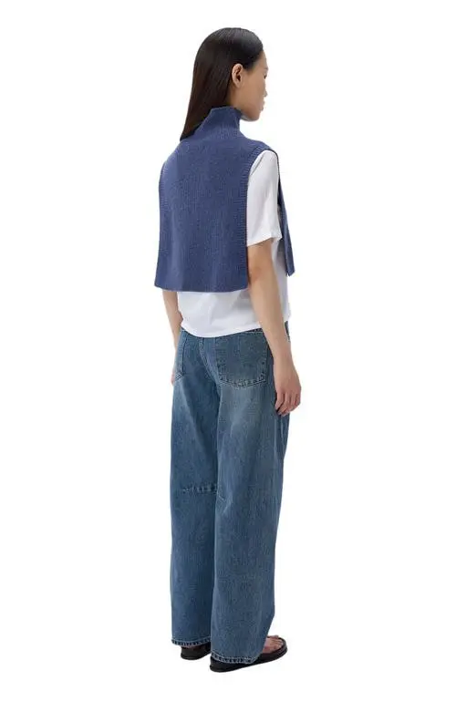 Gobi Cashmere High Neck Cashmere Scarf Shawl - Crown Blue