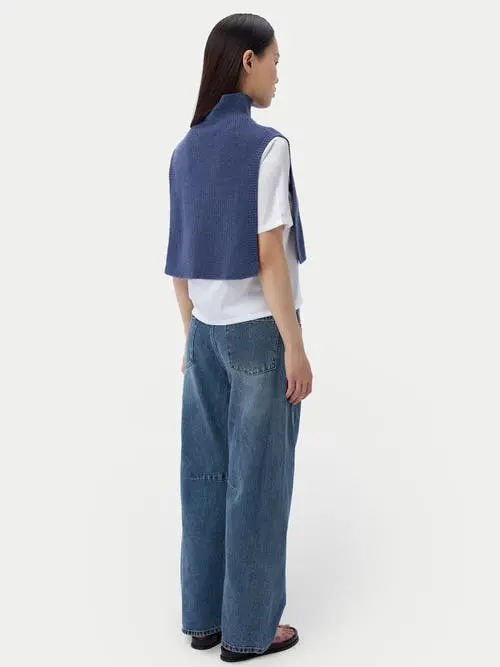 Gobi Cashmere High Neck Cashmere Scarf Shawl - Crown Blue