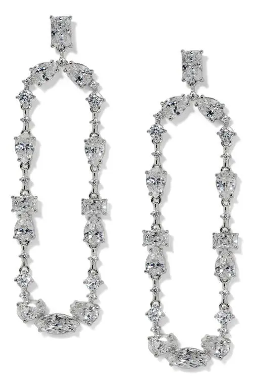 Nadri Everleigh Cubic Zirconia Drop Earrings - Rhodium