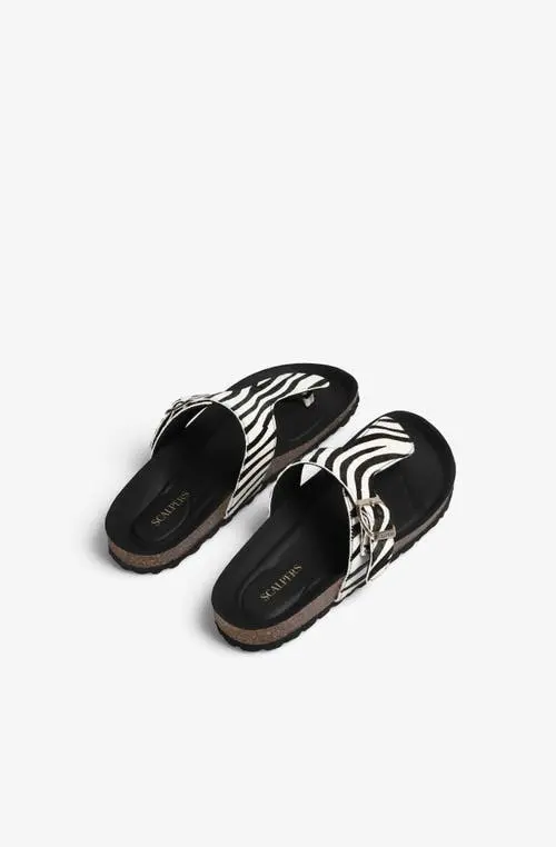 SCALPERS Zebra Print Sandals