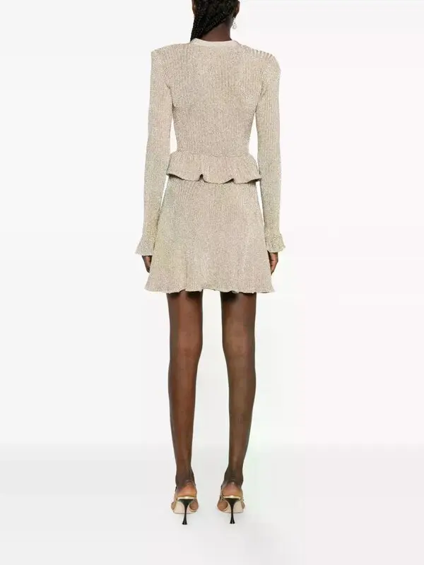 gold lurex mini dress self-portrait - Gold Lurex Knit Mini Dress main image 1