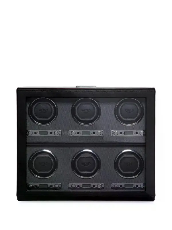 Wolf Six-piece Watch Winder - Black