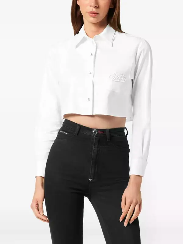 Philipp Plein Cropped Shirt - White