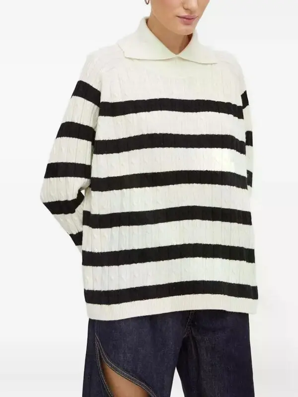 LOVECHILD Embla Cable-knit Striped Sweater