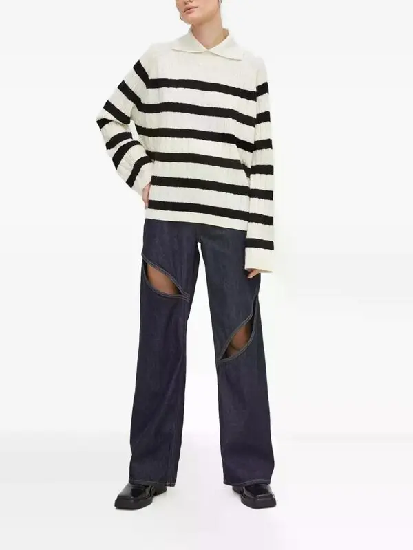 LOVECHILD Embla Cable-knit Striped Sweater