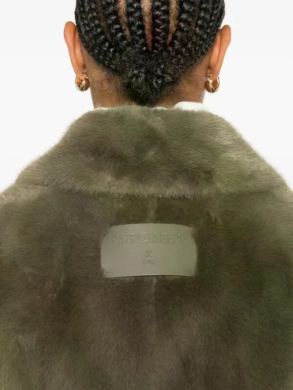 Patrizia Pepe Faux-fur Belted Coat - Green