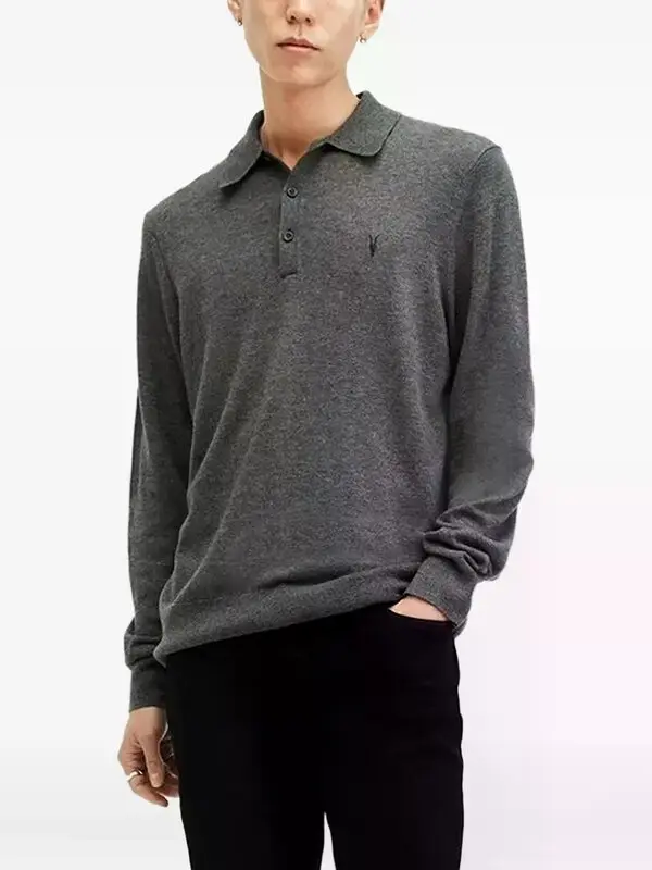 ALLSAINTS Long-sleeve Polo Shirt - Grey
