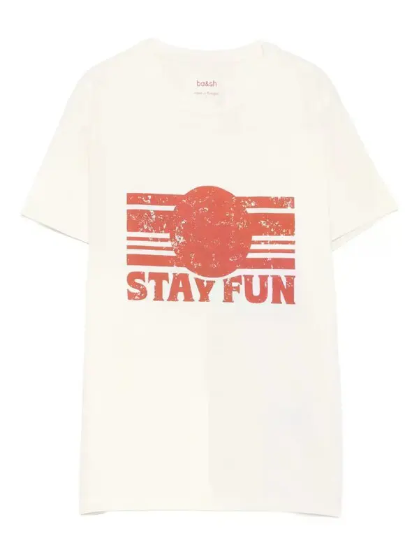 Ba&sh Graphic-print Cotton T-shirt - Neutrals