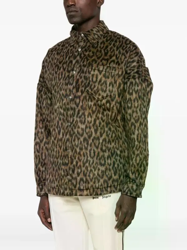 Palm Angels Leopard-print Button-fastening Overshirt