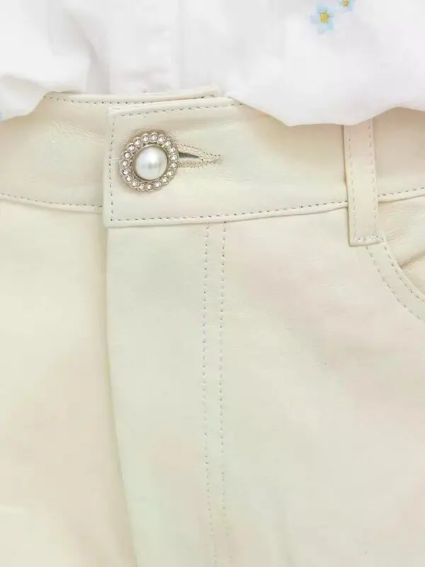 CUSTOMMADE Pearl-embellished Leather Shorts