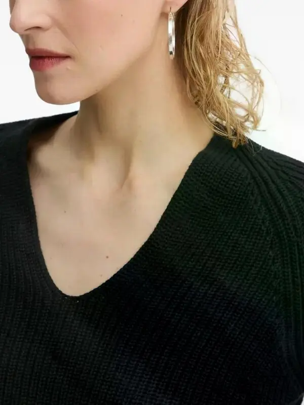 Marc O'polo Ribbed V-neck Sweater - Black