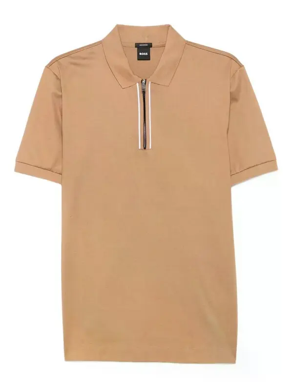 BOSS Zip-front Polo Shirt - Neutrals