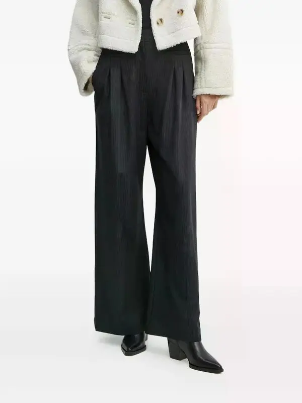 Munthe Pinstriped Pleated Wide Leg Trousers