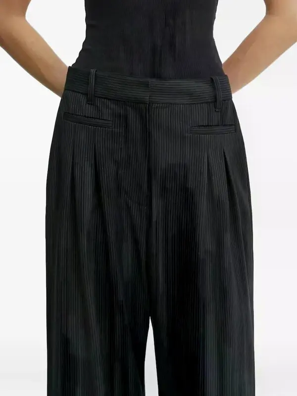 Munthe Pinstriped Pleated Wide Leg Trousers