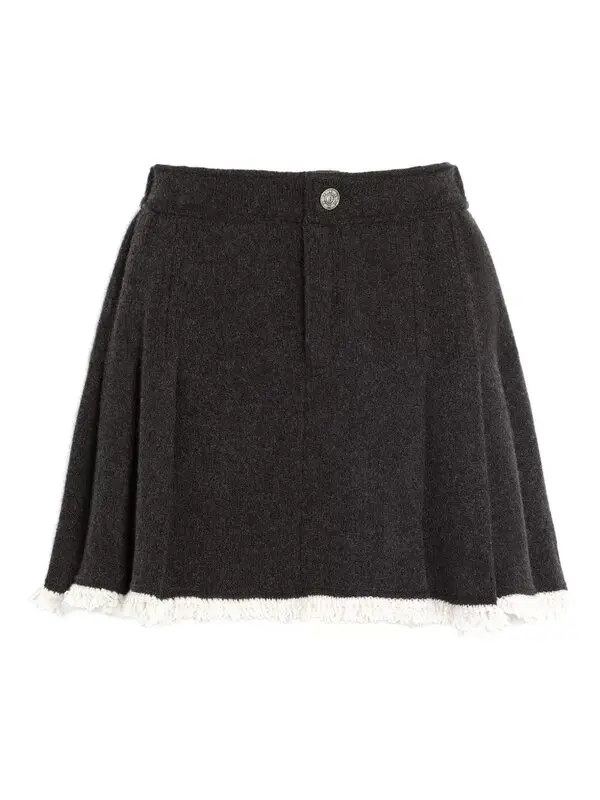 BARRIE Pleated Cashmere-blend Mini Skirt