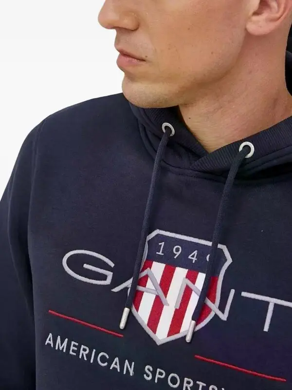 Gant Logo-embroidered Hoodie - Blue