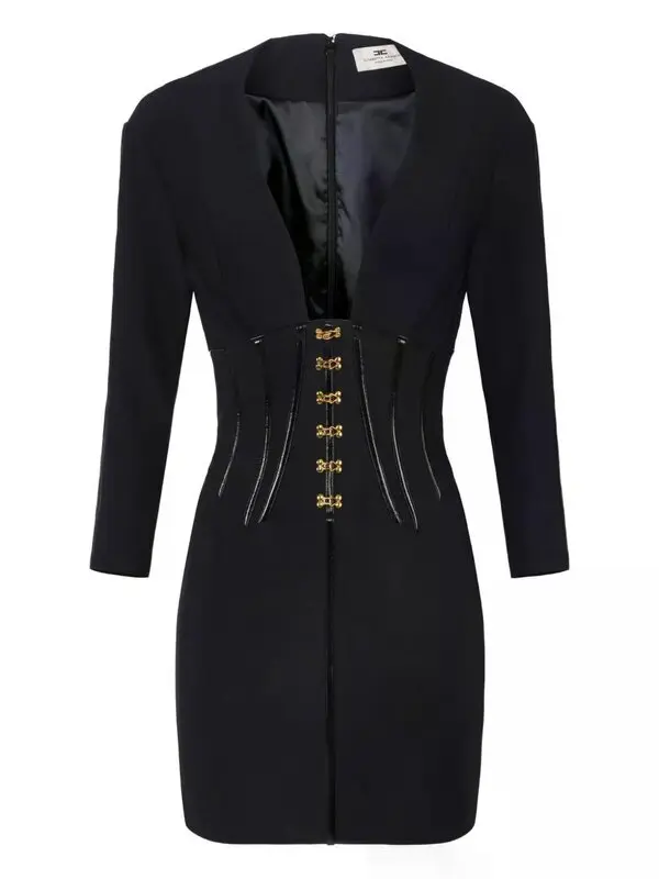 Elisabetta Franchi Corset-detail Mini Dress - Black