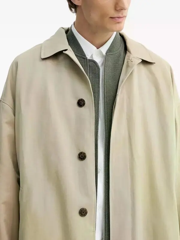 LES DEUX Buttoned Coat With Corduroy Collar