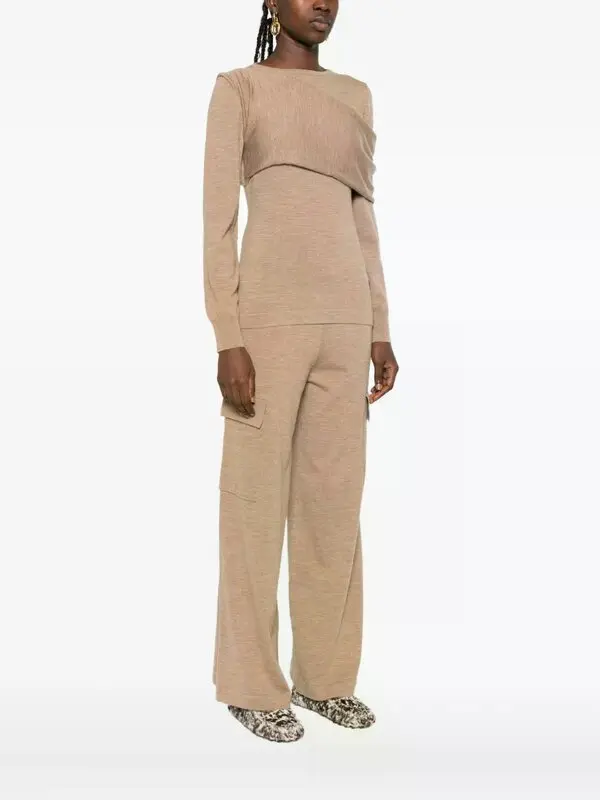 P.a.r.o.s.h Draped-shoulder Sweater - Neutrals