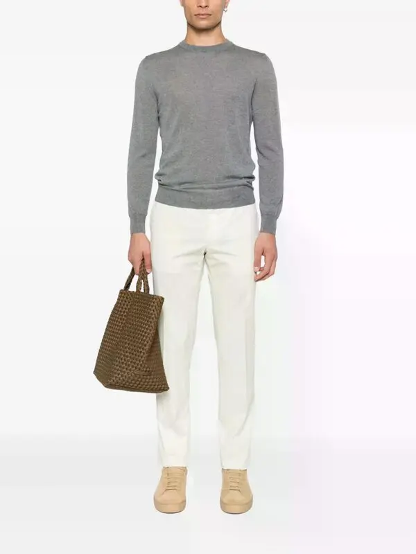 Canali Crew-neck Wool Sweater - Grey