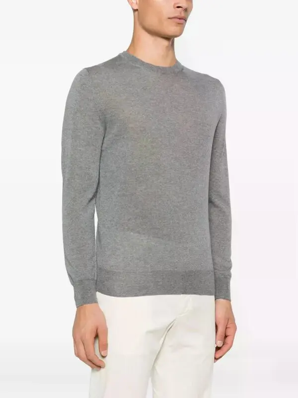 Canali Crew-neck Wool Sweater - Grey