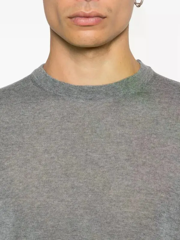 Canali Crew-neck Wool Sweater - Grey
