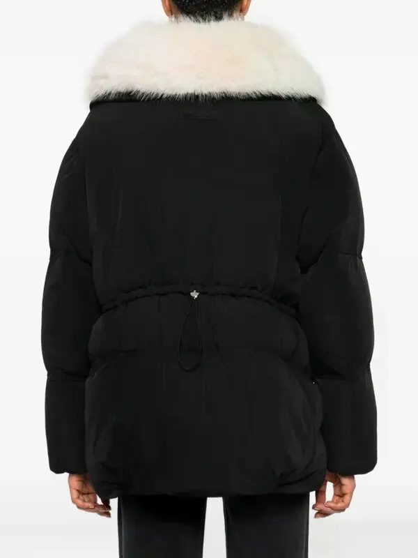 Patrizia Pepe Padded Bomber Jacket With Fur Collar