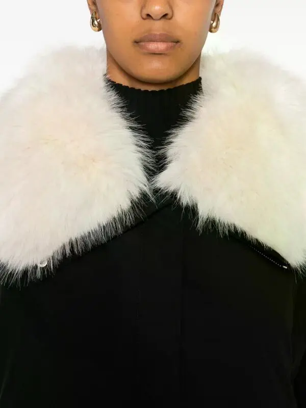Patrizia Pepe Padded Bomber Jacket With Fur Collar