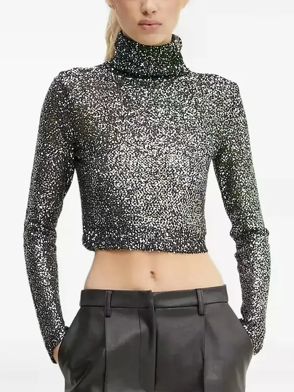 A.L.C. Sequinned Turtleneck Top