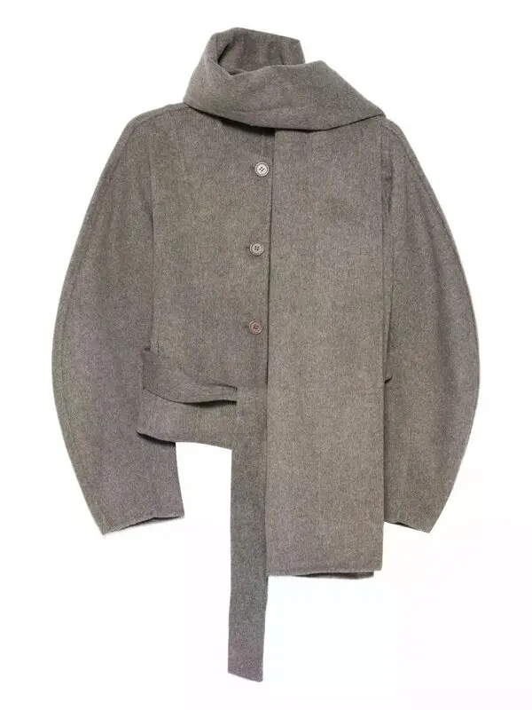 P.a.r.o.s.h Button-fastening Belted Jacket - Grey