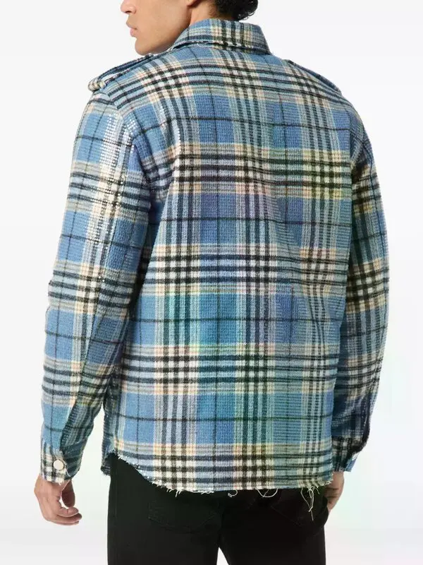 Philipp Plein Sequin-embellished Plaid Shirt