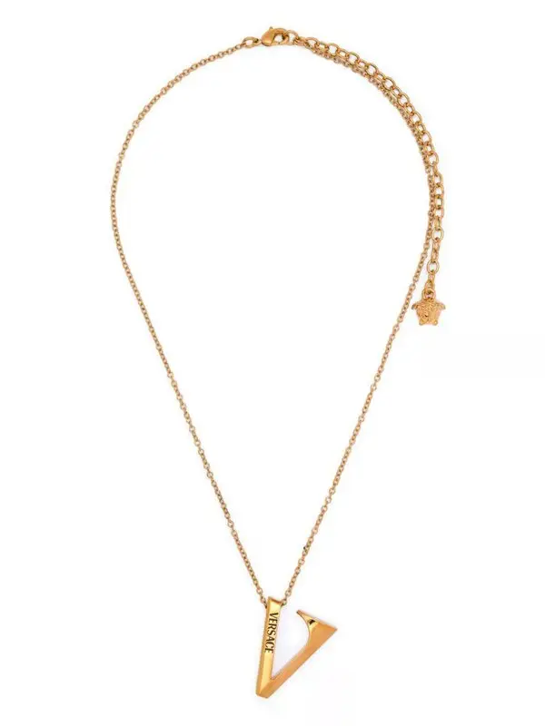 Versace V-pendant Chain Necklace - Gold