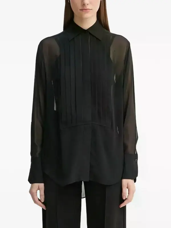A.L.C. Pleated Sheer Blouse