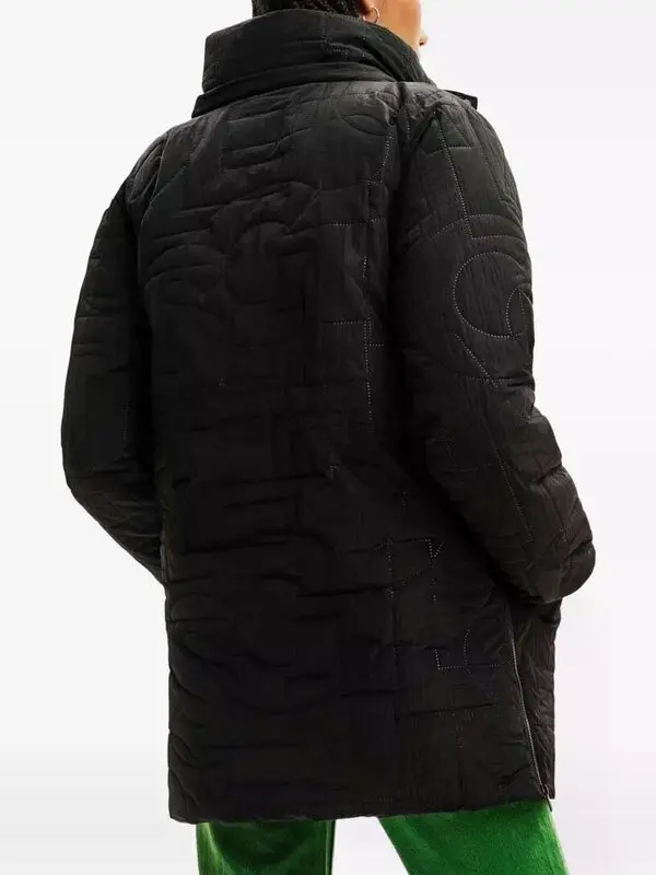 Desigual Quilted Logo Padded Coat