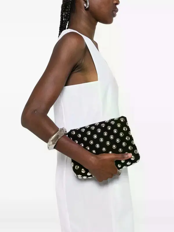 Khaite Lina Metal-studded Clutch - Black