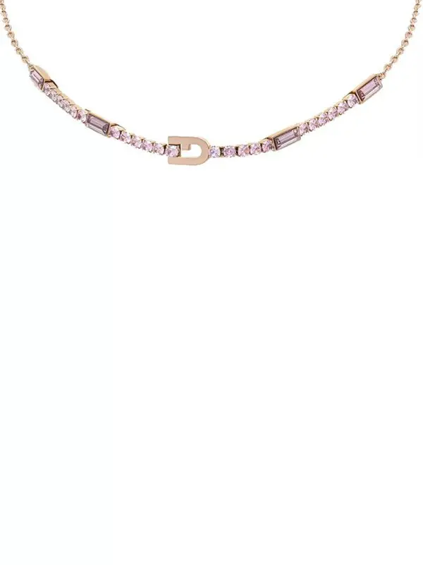 Furla Embellished Chain Necklace - Pink