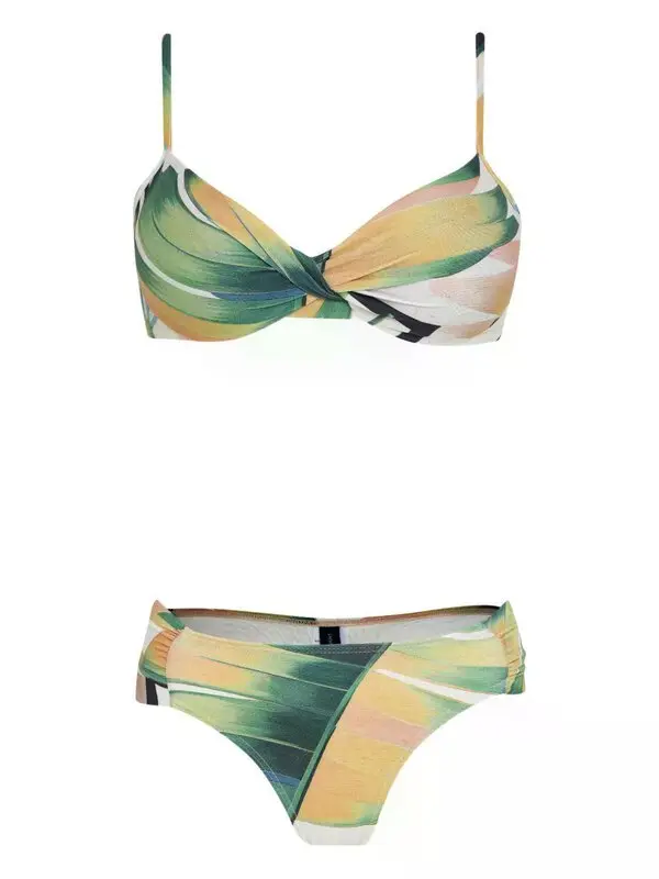 LYGIA & NANNY Geometric-pattern Bikini - Green