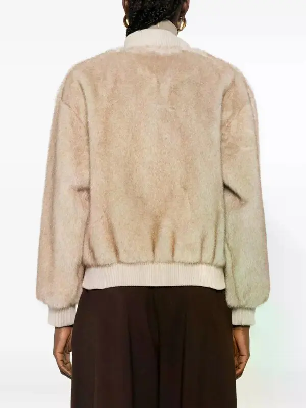 P.a.r.o.s.h Faux-fur Bomber Jacket - Neutrals