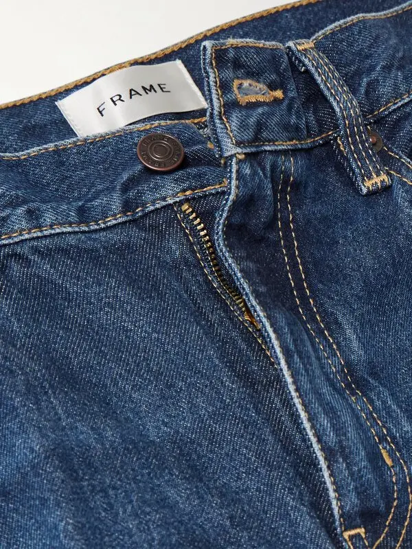 FRAME The Cuffed Wide Mid-rise Wide-leg Jeans