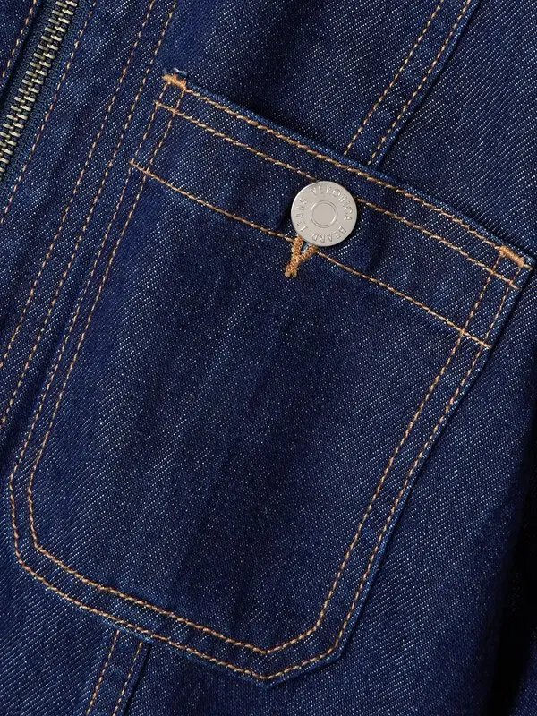 Veronica Beard Patty Cropped Denim Jacket - Blue