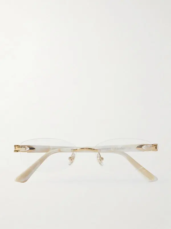 Cartier Oval-frame Rimless Optical Glasses - Silver
