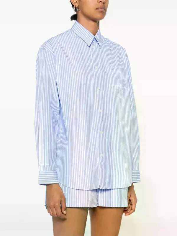 Sporty & Rich Striped Embroidered Shirt